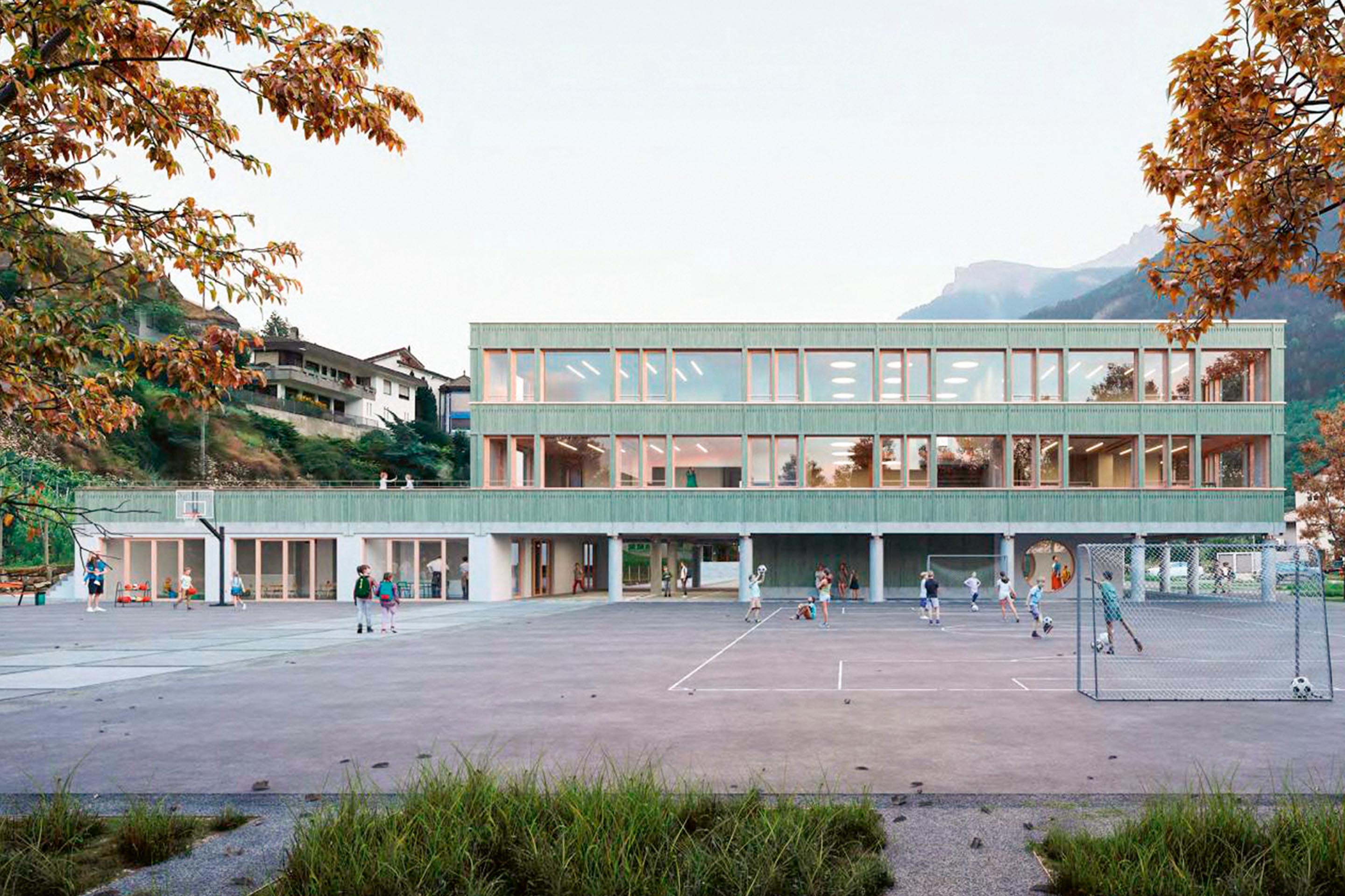 Rotstift statt Rebstock Neubau Primarschulhaus Lalden VS; offener einstufiger ­Wettbewerb | Espazium
