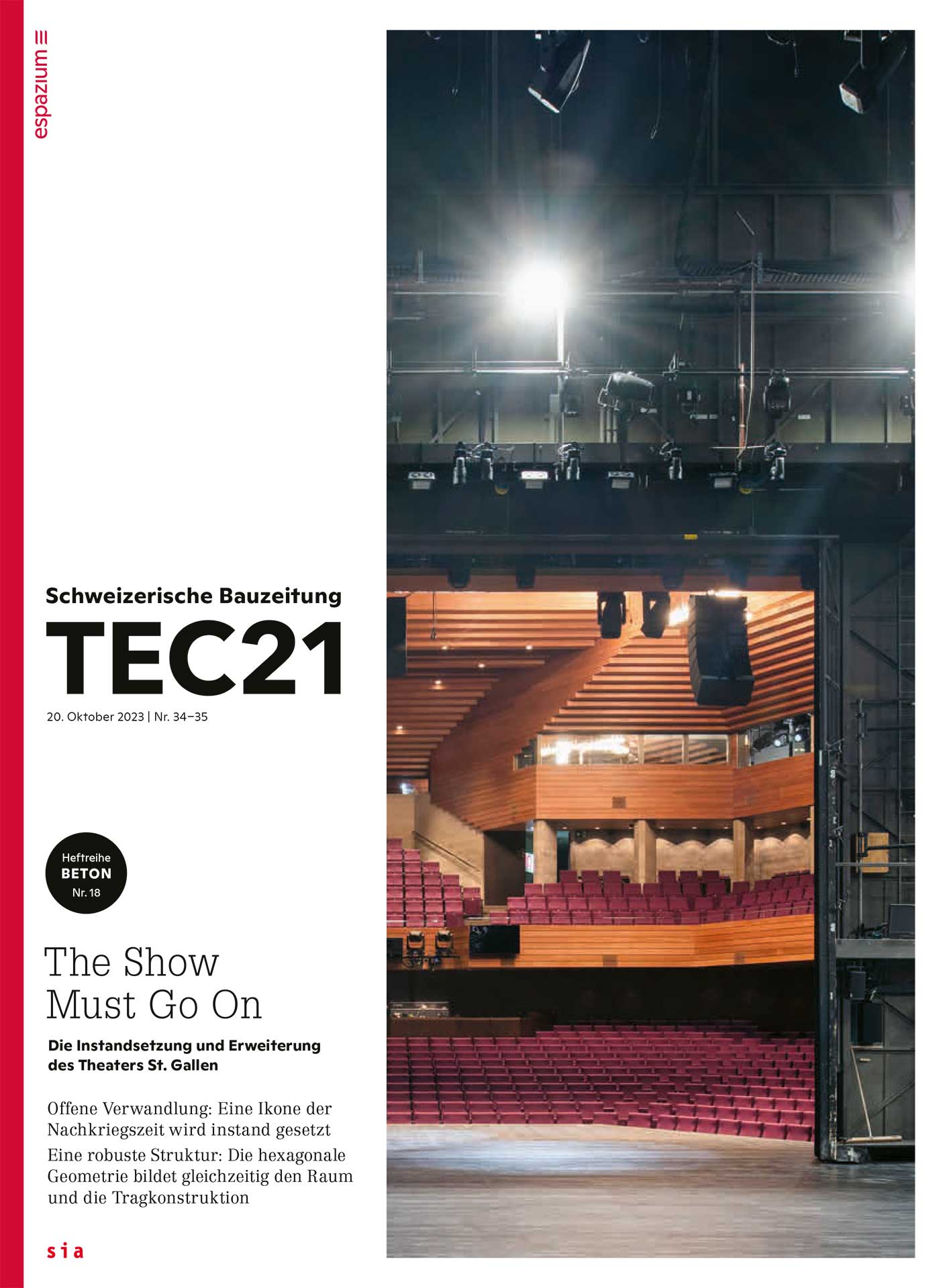 TEC21 | 34–35 | The Show Must Go On | Espazium