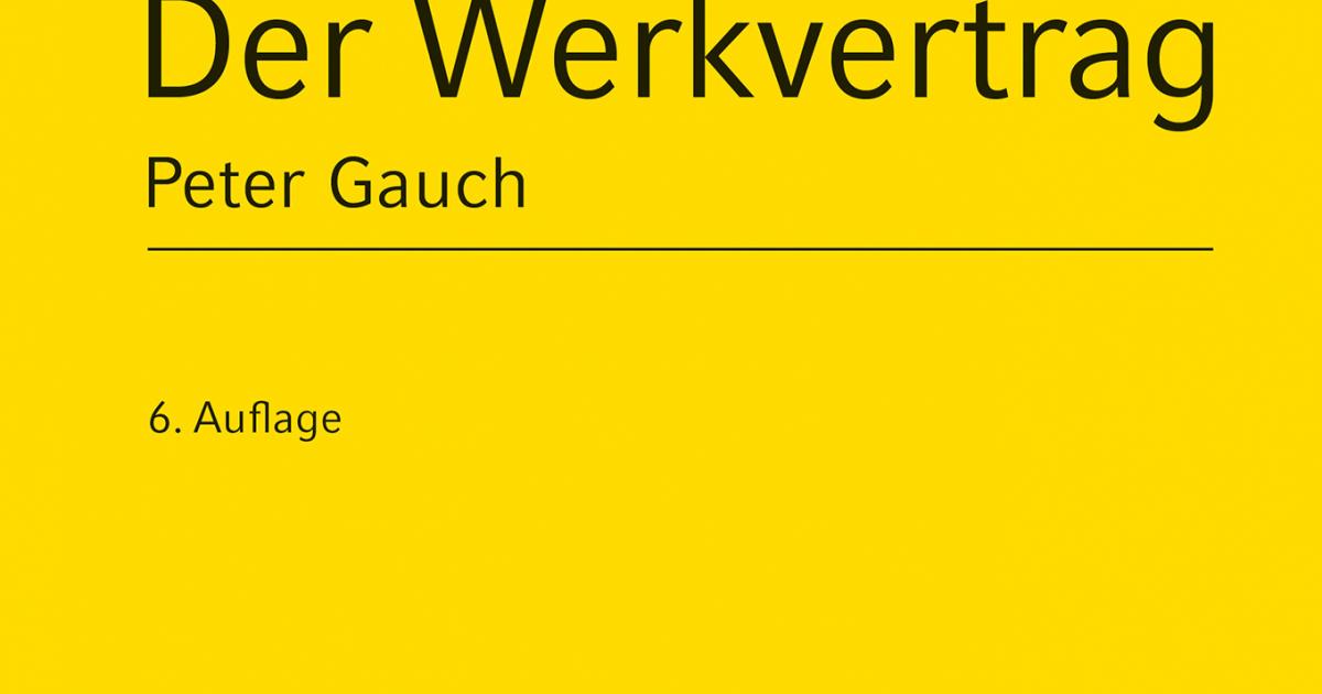 Der Werkvertrag | Espazium