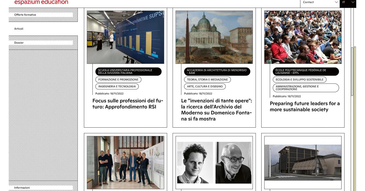 education.espazium.ch: una nuova vetrina per la formazione e la ricerca | Espazium