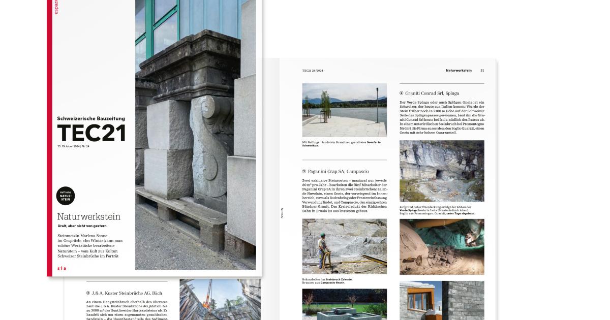 Naturwerkstein Editorial TEC21 24/2024 | Espazium