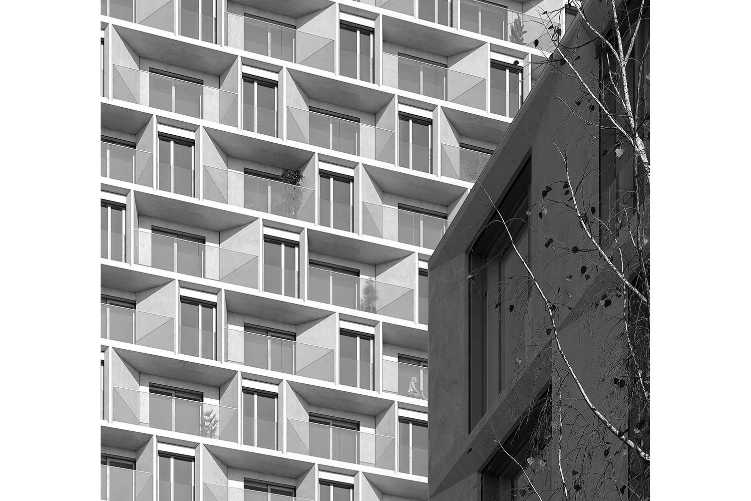 Doppelt optimiert. Hybrides Tragwerk. Zement im Wohnhochhaus | Espazium